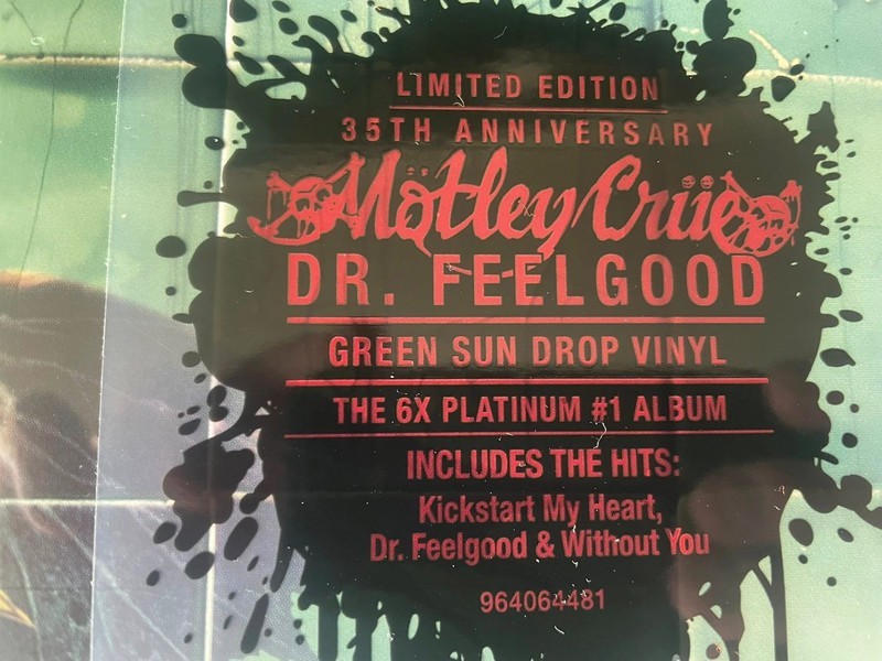 Motley Crue Dr. Feelgood 35th Anniversary Green Sun Drop Vinyl LP ...