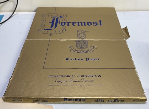 Foremost Carbon Paper Box 8 1/2 X 11 Full With Paper Vintage | eBay