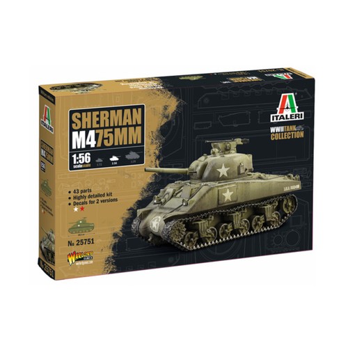 Italeri Military Vehicle 1:56 M4 Sherman 75mm SW (New) | eBay