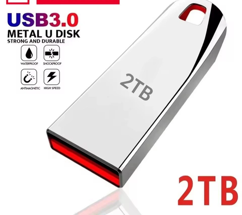 2TB USB Flash Drive Metal Memory Stick U Disk Data Storage High-Speed ...