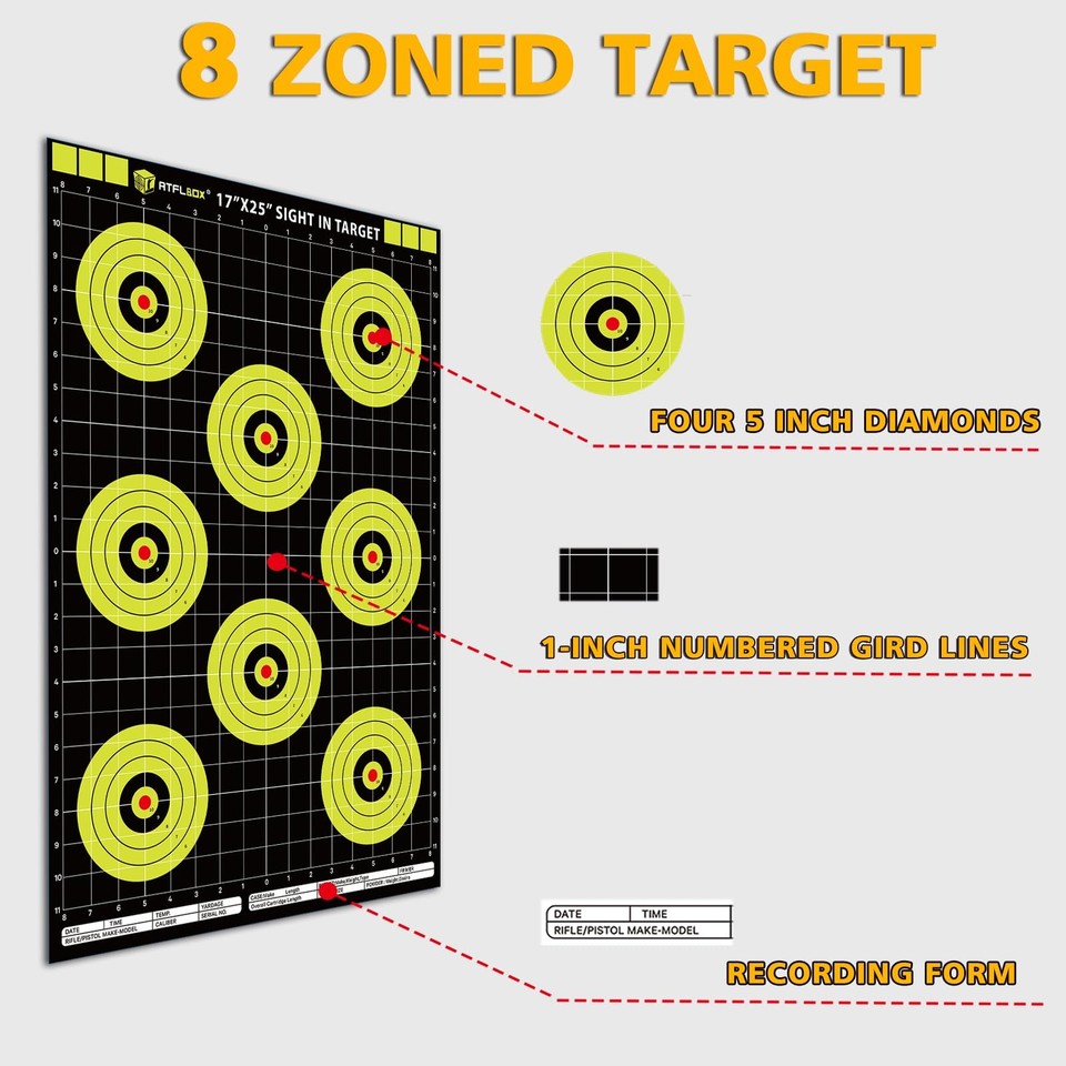 Atflbox Sight in Shooting Range Paper Target, 17X25 Inch High ...