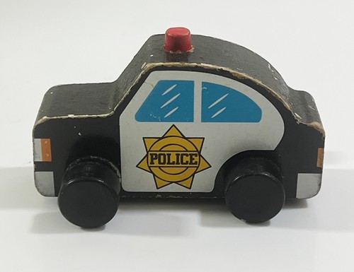 Chunky Toys Wooden Wood Police Car Vehicle | eBay