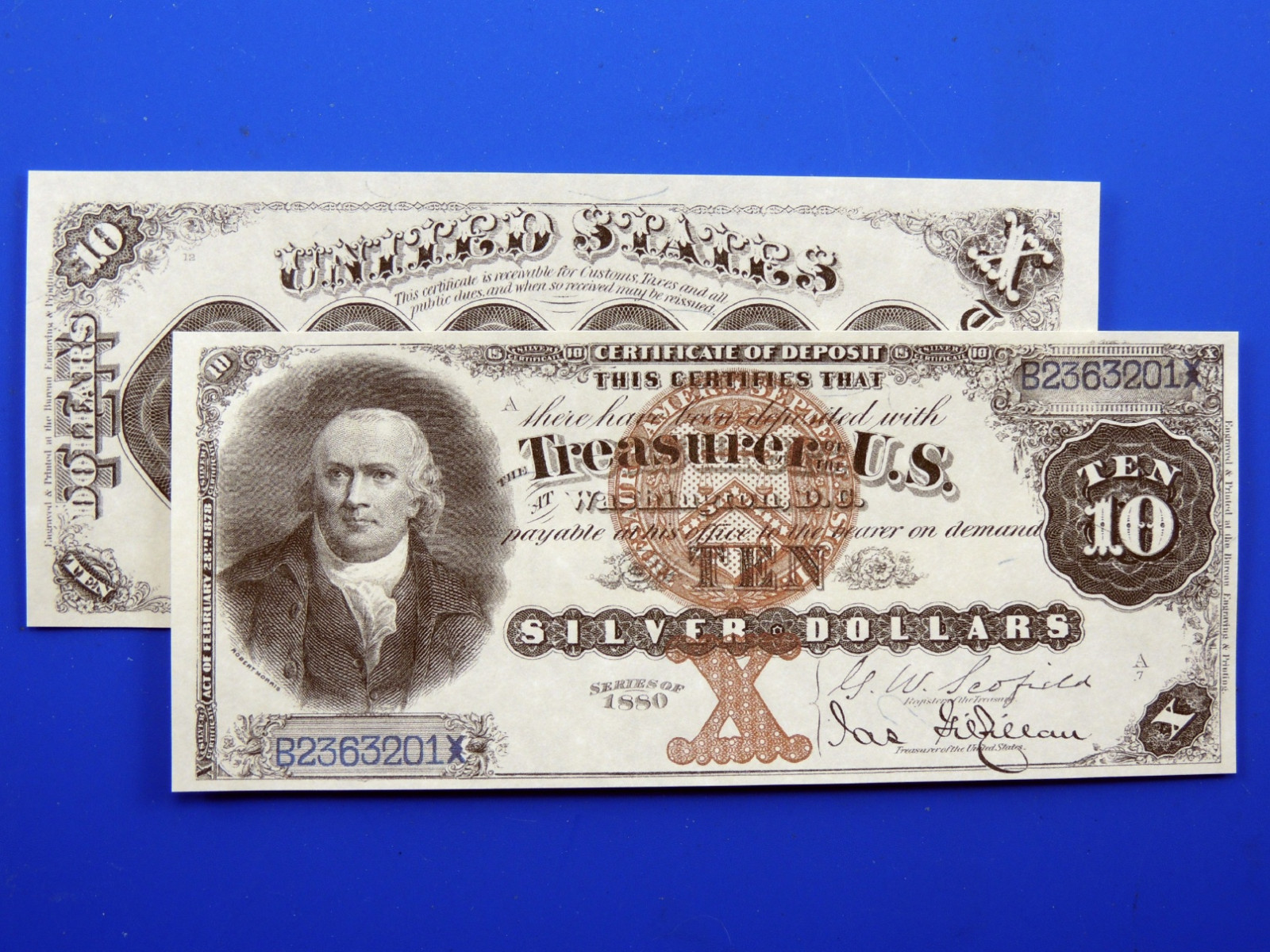 Reproduction $10 1880 Silver Certificate Note US Paper Money Currency ...