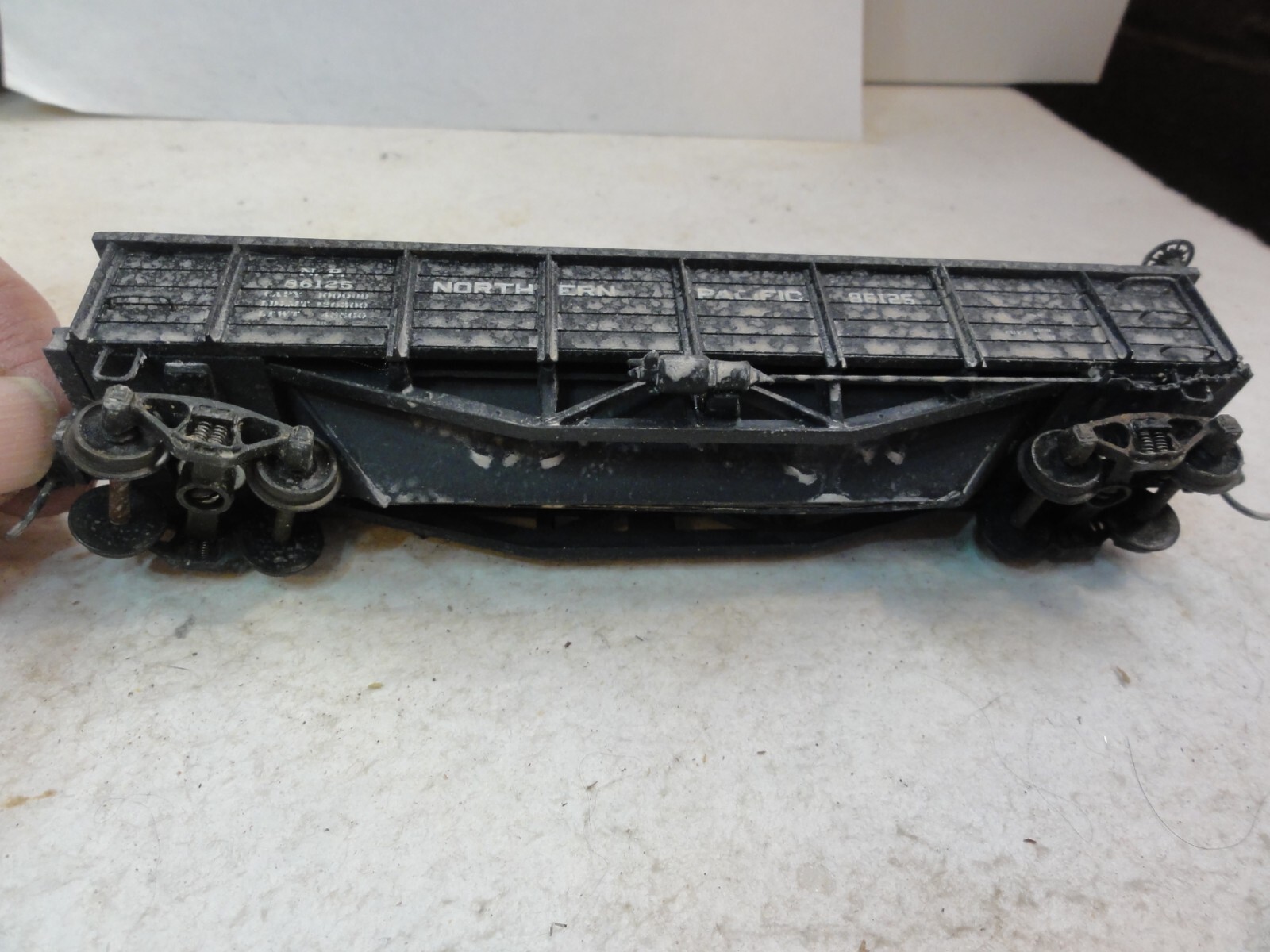 HO VINTAGE DIECAST KIT BUILT N.P.86125 BALLAST CAR, WEATHERED | eBay