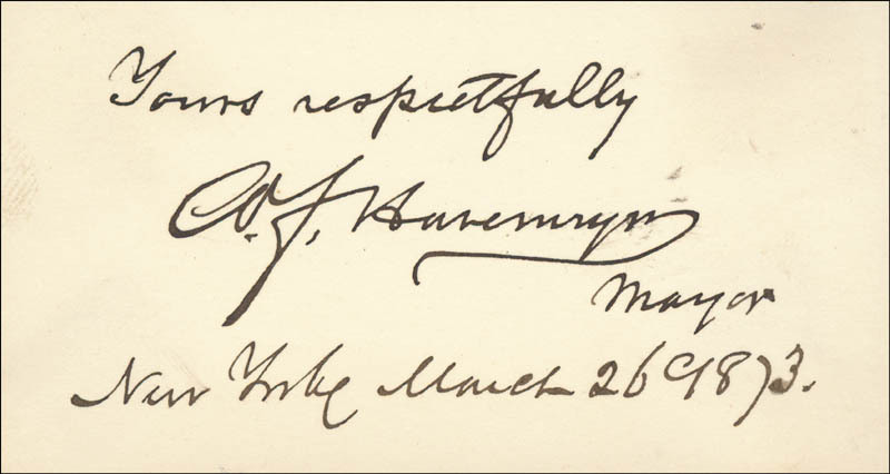 WILLIAM F. HAVEMEYER - SIGNATURE(S) 03/26/1873 | eBay