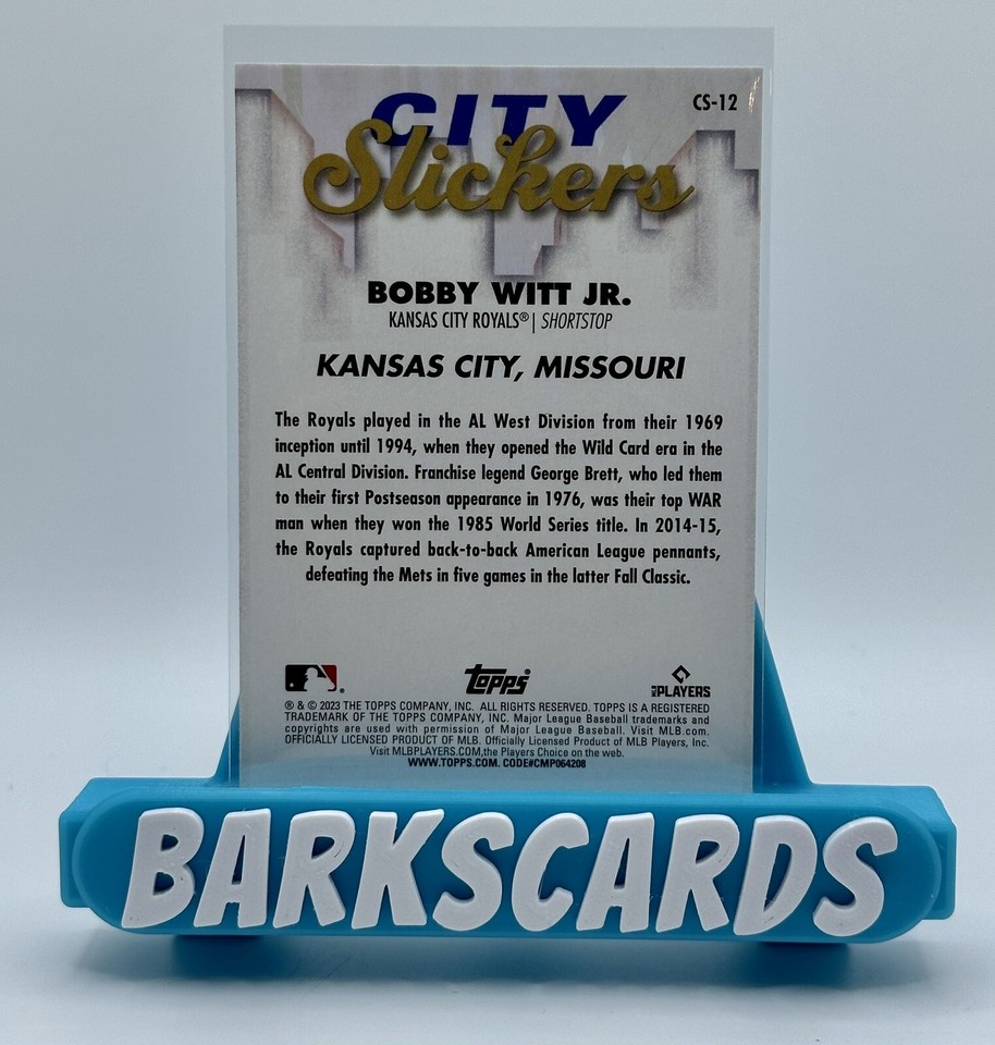 2023 Big League City Slickers #CS-12 Bobby Witt Jr. - Kansas City ...