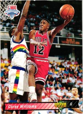 1992-93 Upper Deck NBA Draft Rookie Corey Williams RC #18 Chicago Bulls ...