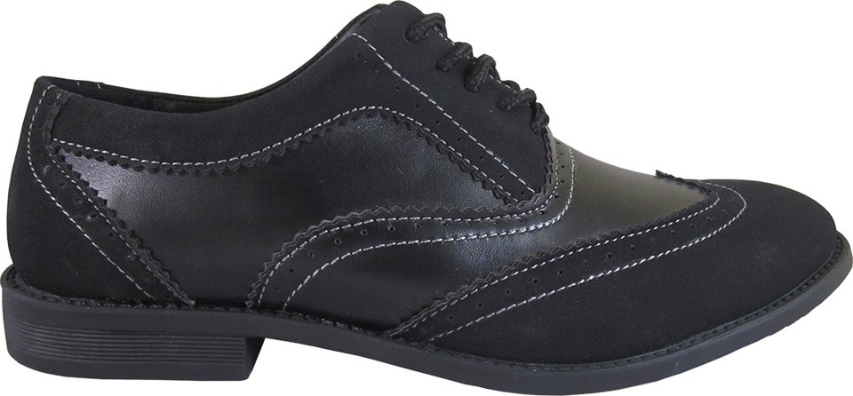 Rocus Eddie Men's Black Wingtip Oxford Casual Shoes | eBay