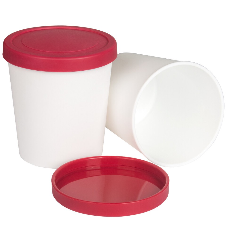 2/4Pack Ice Cream Containers Freezer Storage Tubs 1 qt Reusable ...
