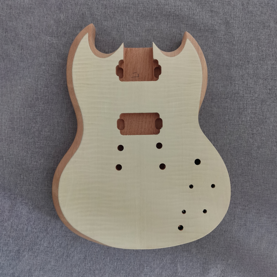 SG 6 String DIY Electric Guitar Kit Solid Mahogany Body Flamed Maple ...