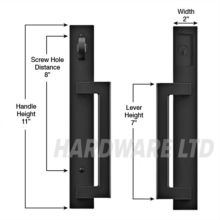 PELLA / BALDWIN PLAZO CONTEMPORARY SLIDING DOOR XO HANDLE SET MATTE ...