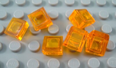LEGO Lot of 6 Translucent Orange 1x1x2/3 Mini Slope Parts | eBay