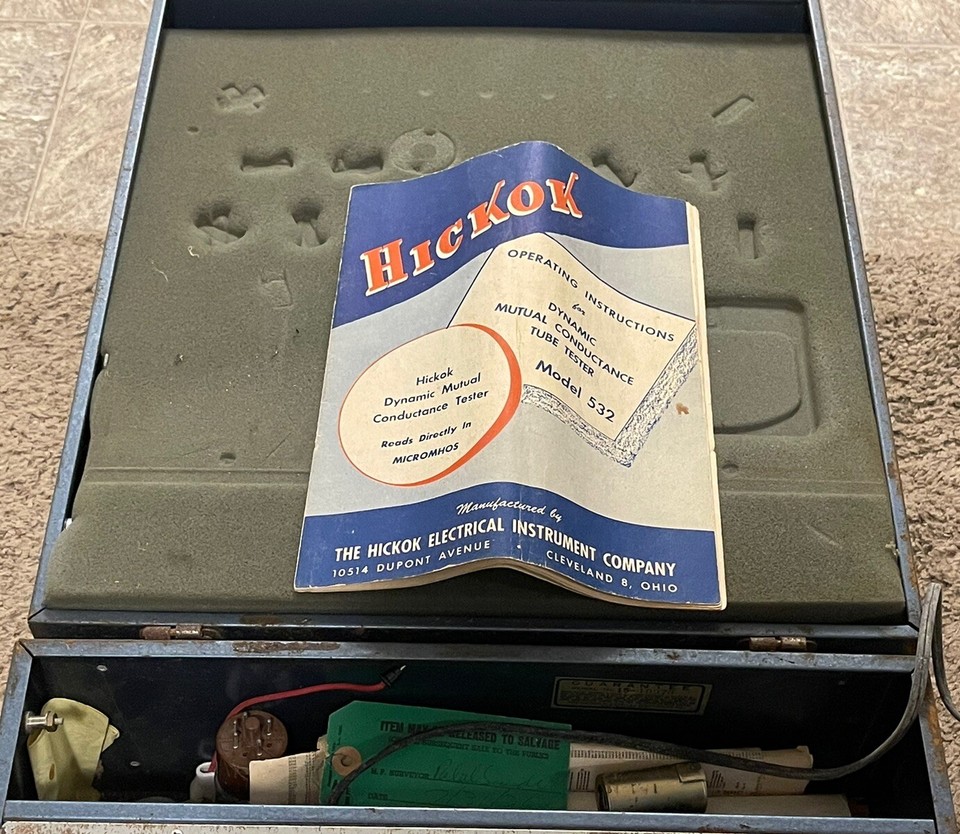 Vintage Hickok Model 532 Tube Tester, Powers On, Manual, Los Alamos | eBay