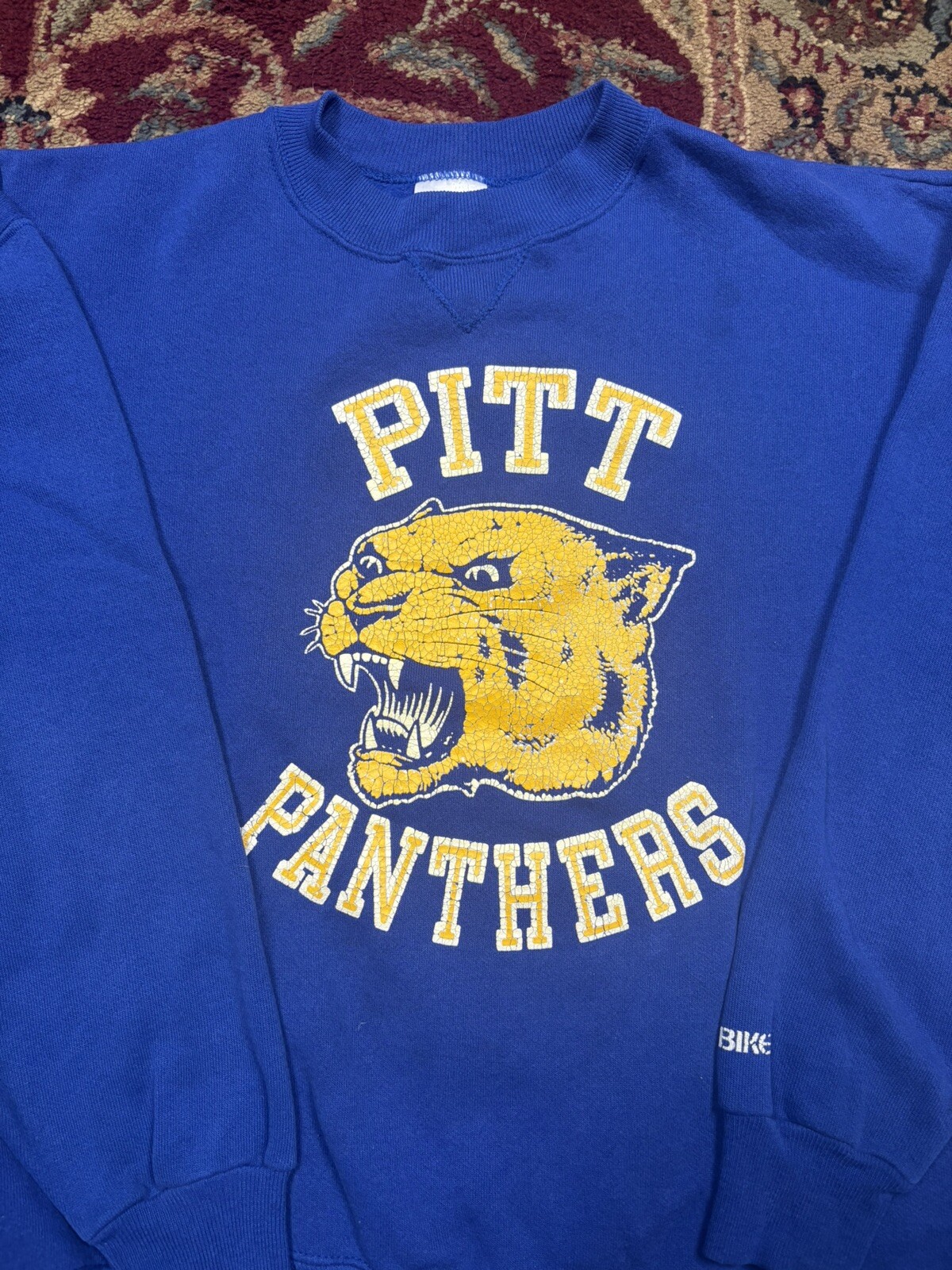 Vintage Bike Brand 70s 80s Pitt Panthers NCAA Sweatshirt XL V-Stitch Pittsburgh | eBay