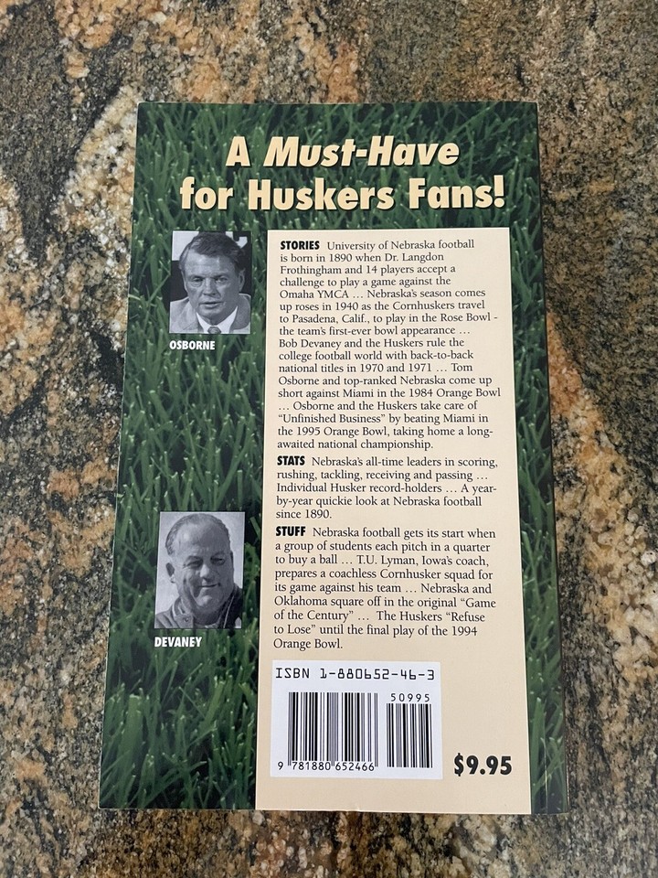 Tom Osborne Bob Devaney Huskers Handbook Stats Stuff about Nebraska ...