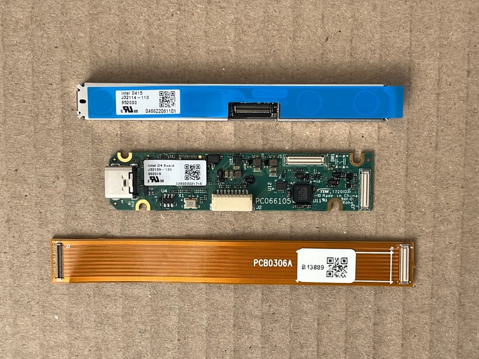 NEW Barebone Intel RealSense Module D415 + D4 Board + 100mm Flex Ribbon ...