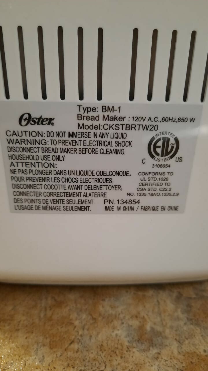 Oster Automaker Artisan Dough & Bread Maker Bread Machine Express Bake ...