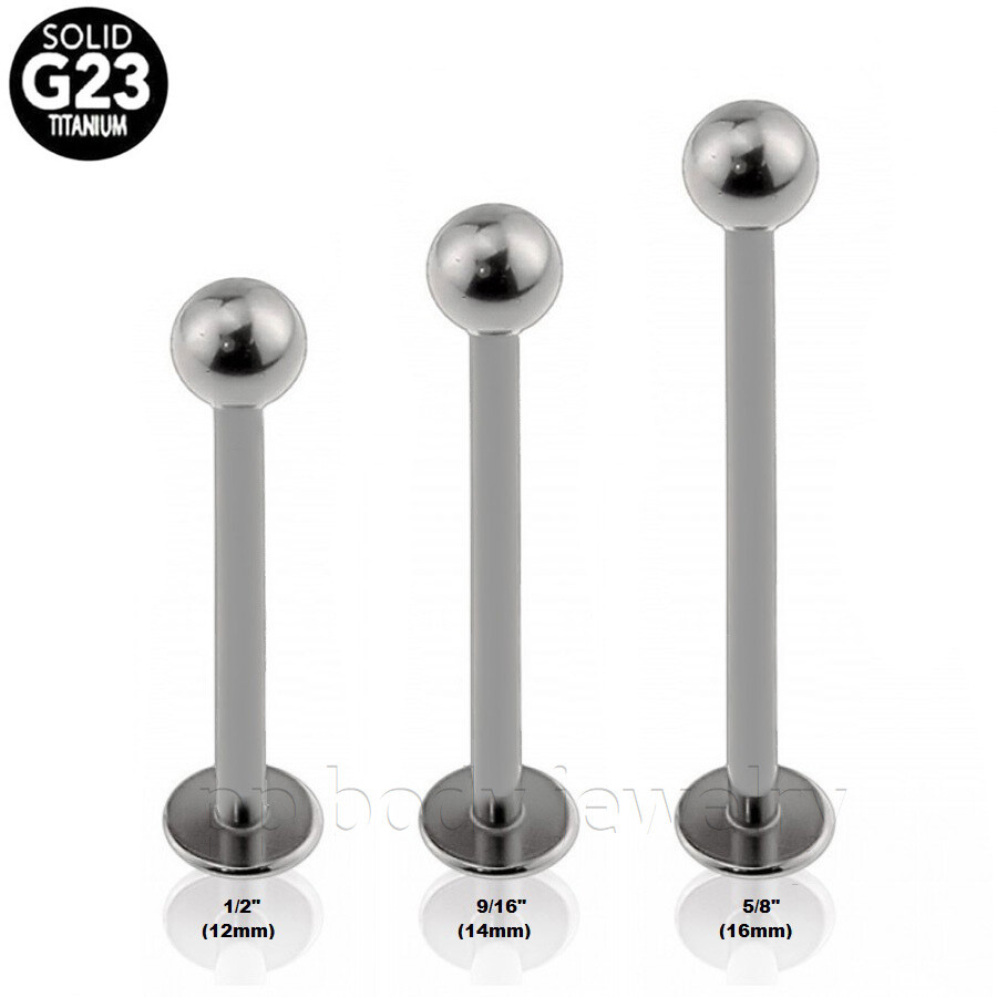1pc. 16G 14G G23 Solid Titanium EXTRA LONG Labret Cheek Piercing | eBay