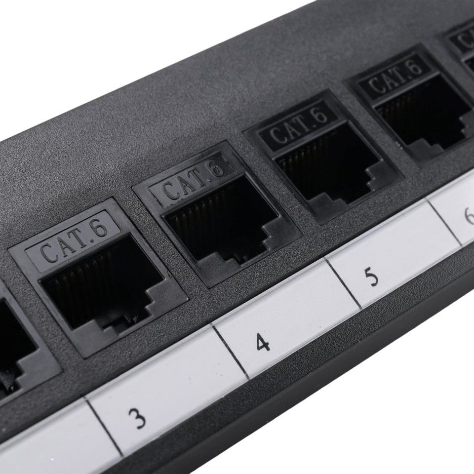 8 Port Straight-Through CAT6 Patch Panel RJ45 Cable Adapter Jack ...