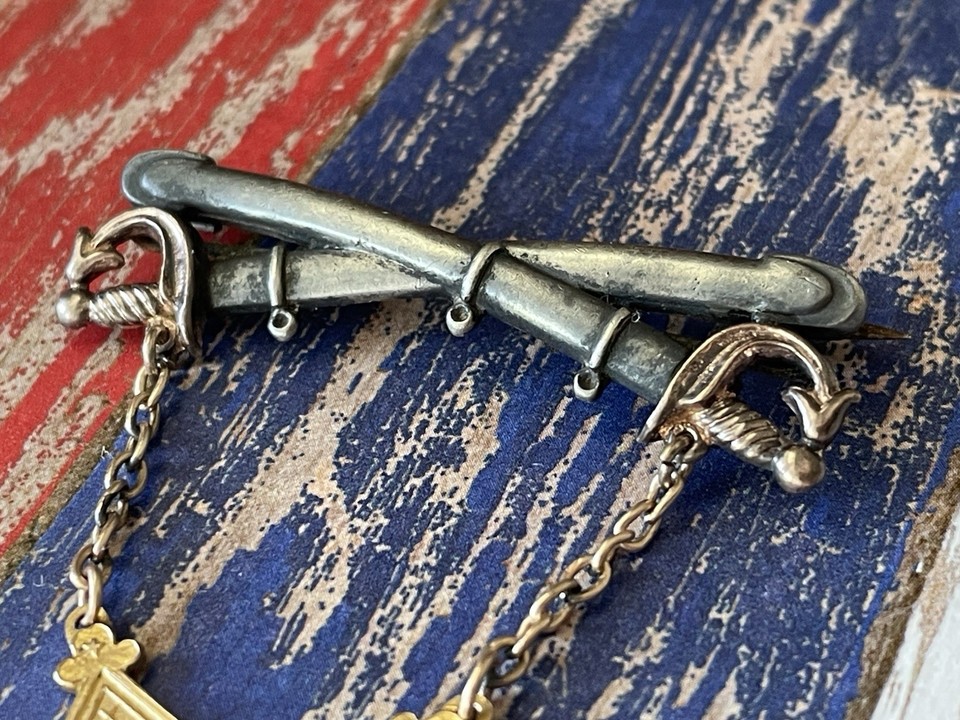 RARE ORIGINAL CIVIL WAR CALIFORNIA VETERAN GUARD GOLD/SILVER GAR TYPE ...