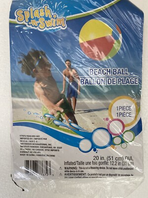 20” Splash-n-Swim Beach Ball- Classic 8 Panel Ball New | eBay