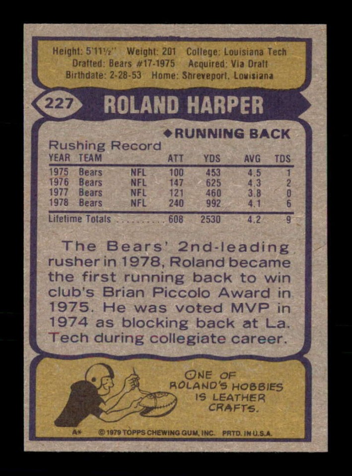 1979 Topps #227 Roland Harper NM/NM+ X3059045 | eBay