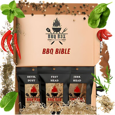 BBQ Seasoning Gift Box - BBQ Bible - Salt Free Seasoning Gift Set ...