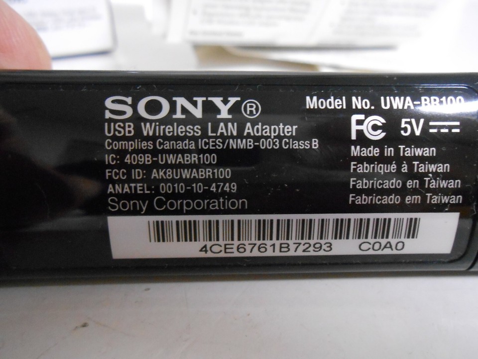 Sony UWA-BR100 USB Wi-Fi Network Adapter for HDTVs and Blu-Ray Disc ...