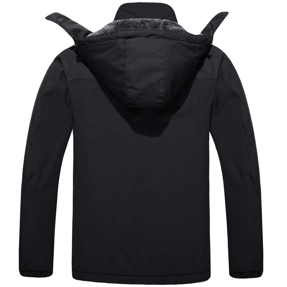 Men's Waterproof Jacket Thermal Fleece Lined Winter Snow Ski Jackets ...