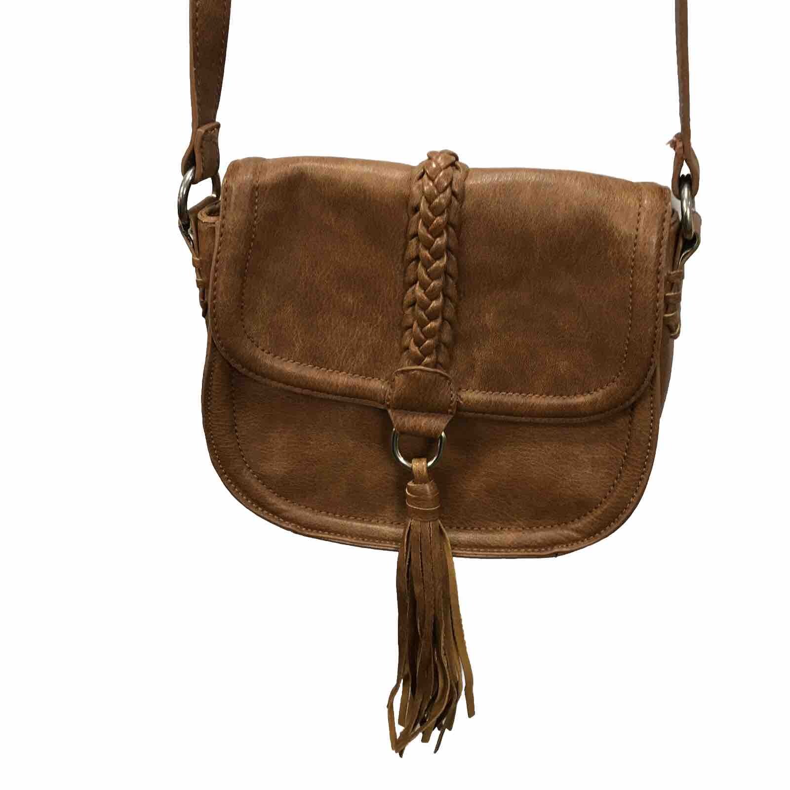 Dolce Vita Brown Faux Leather Crossbody Snap Closure Handbag | eBay