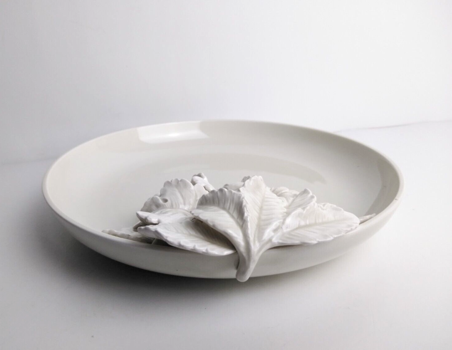 Vintage Fitz & Floyd White Ivory Serving Plate 3D Fruits & Leafs 1977 ...