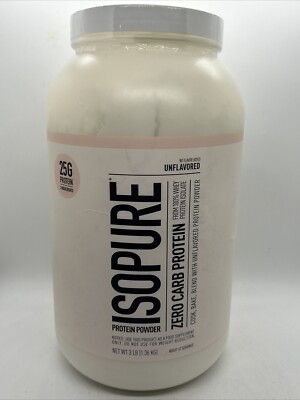 Zero Carb Protein Powder, Unflavored, 3 lb (1.36 kg) Exp 08/25 ...