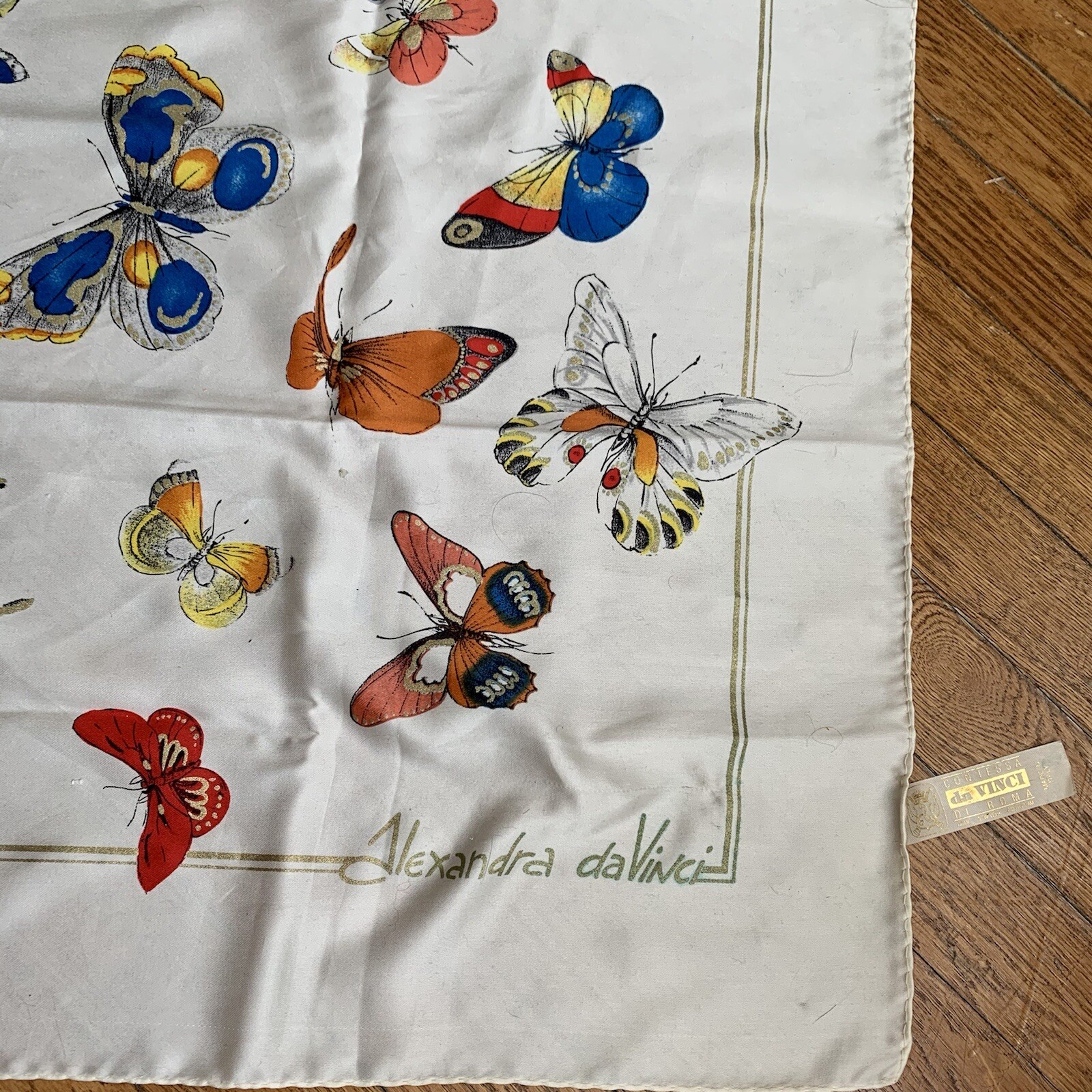 Alexandra Da Vinci Contessa Di Roma white Silk Scarf … - Gem