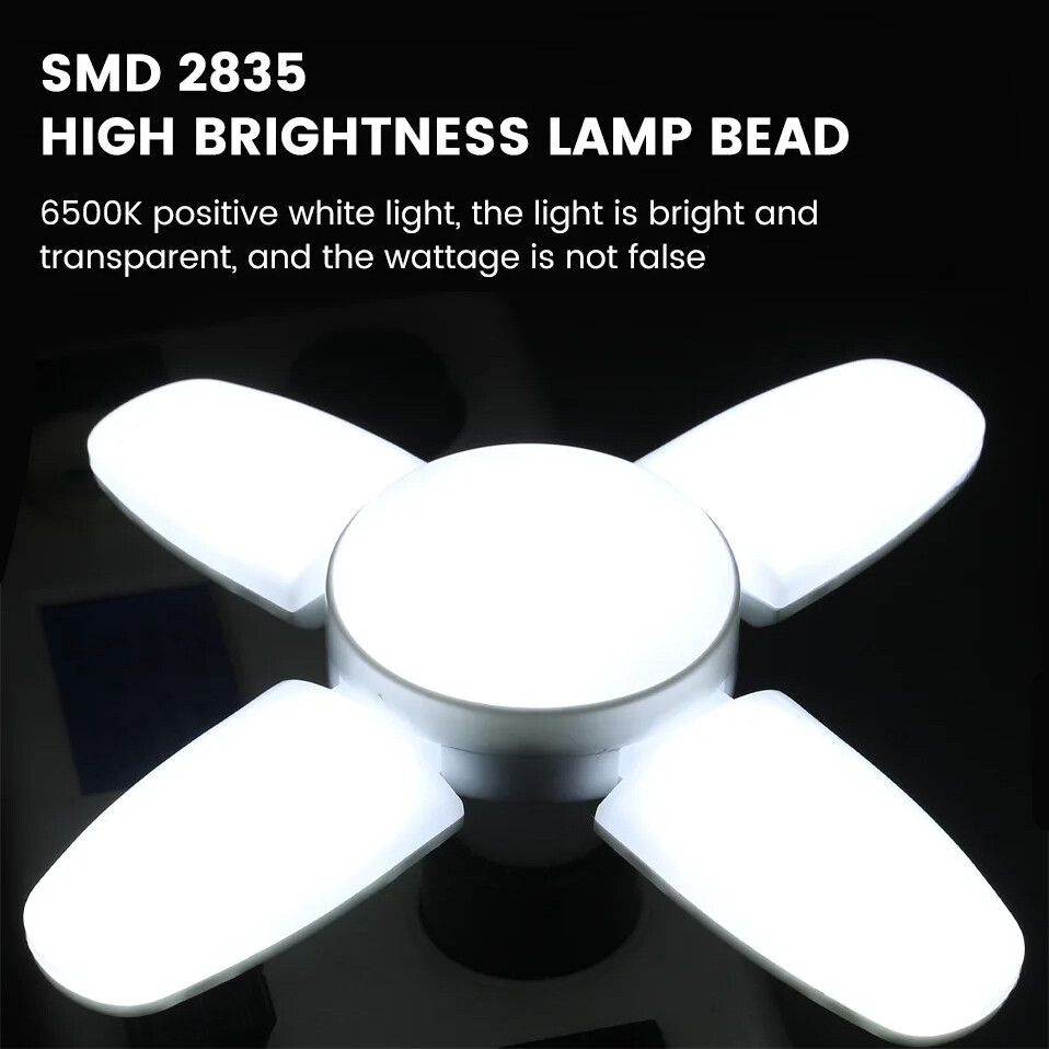 E27 LED Garage Light Bulb 28W Deformable Ceiling Fixture Lights ...