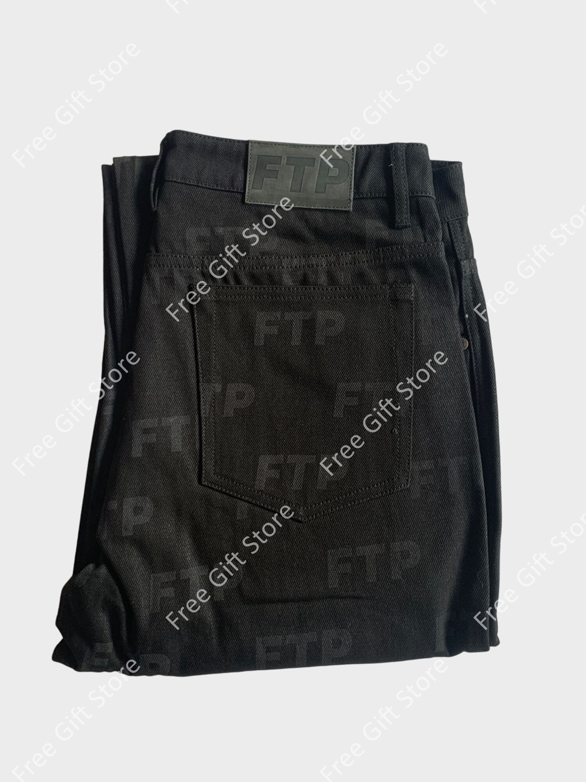 Ftp All Over Logo Pants Black Denim | eBay