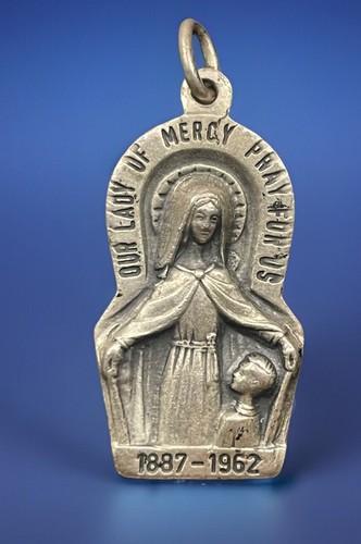 Vintage Catholic 1962 OL Of Mercy Mary Silver Tone Religious Medal | eBay