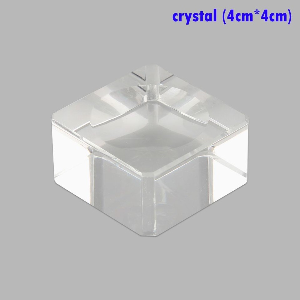 Wood Pedestal Transparent Support Crystal Sphere Base Square Glass ...