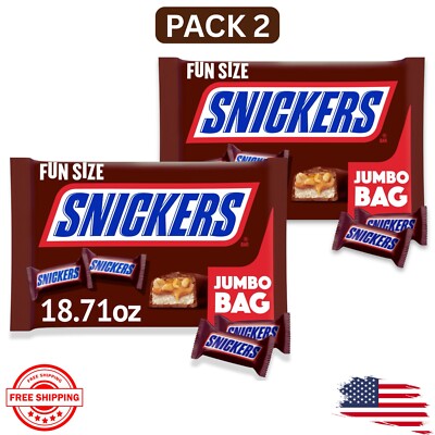 Snickers Fun Size Chocolate Bars, Jumbo Candy Bag (2 Pack) | eBay