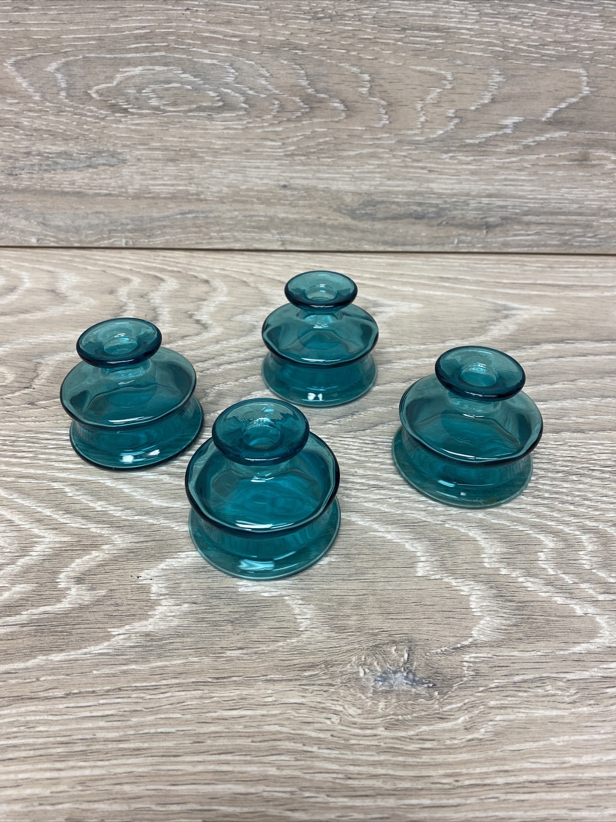 Dansk Designs Vases Glass Inkwell Teal Aqua France Set of 4 | eBay