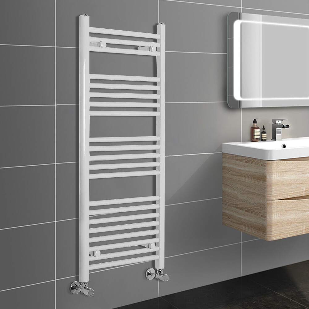 Chrome White Bathroom Heated Towel Radiator Ladder Rail Rad Curved ...