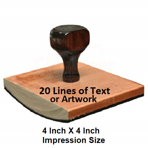 Large Wooden Rocker Stamps - 4" & Up - 20 Lines of Text (Up to 4" x 10 ...