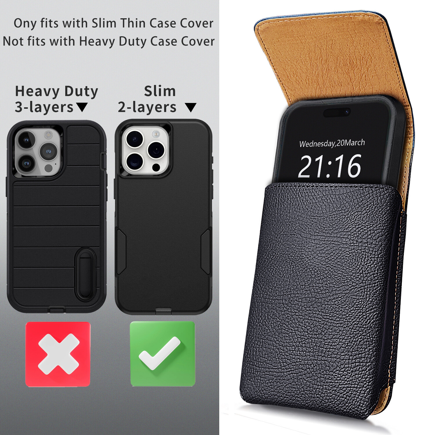 For Samsung Galaxy S24/S24+/S24 Ultra Leather Vertical Pouch Case with ...