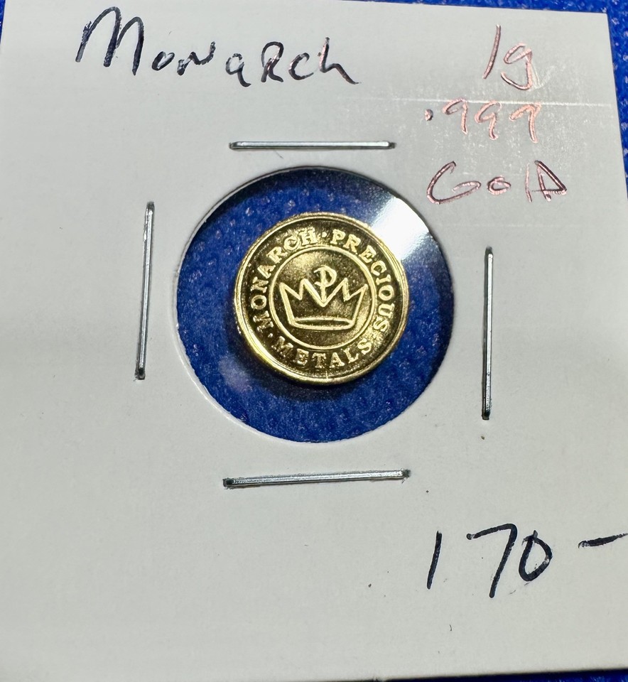Monarch Precious Metals 1g .9999 Fine Gold Ship Round in flip! 9999 ...