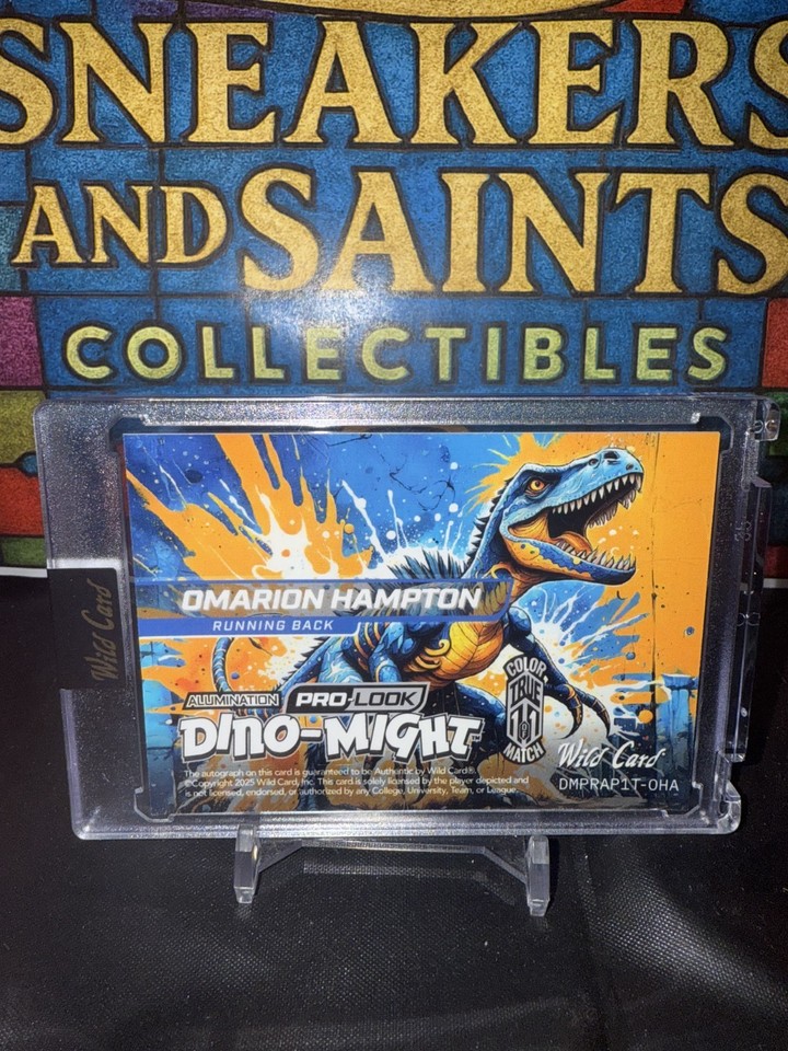 2025 Wild Card Dino-Might Pro Look Omarion Hampton TRUE 1/1 COLOR MATCH ...