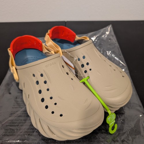 Crocs Echo Bark Tan Orange Clog Shoes Comfort Slides Sandals Mens Size ...