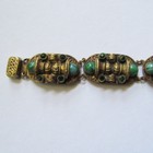VTG Antique Art Deco Egyptian Revival Neiger Green Turquoise Czech ...