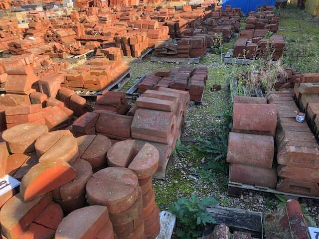 half round Coping British Suffolk RED BRICK new/old stock:81brick batch ...