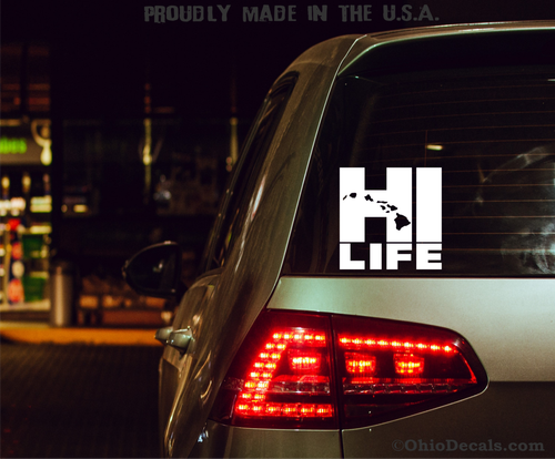 HI Life Hawaiian Islands Vinyl Decal - Car Truck Window Bumper Sticker ...