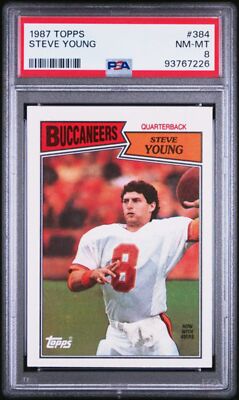 Graded 1987 Topps Steve Young #384 2nd Year Football Card PSA 8 NM-MT ...