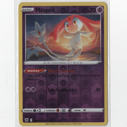 Mesprit Reverse Holographic Rare 065/189 Pokémon TCG Astral Radiance NM ...